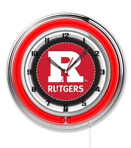 Rutgers Neon Clock 19"