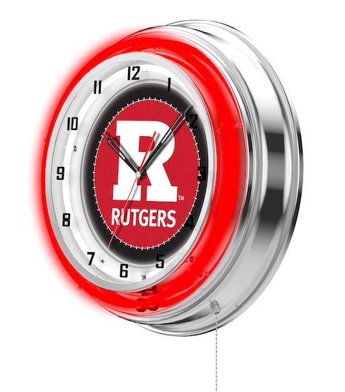 Rutgers Neon Clock 19"