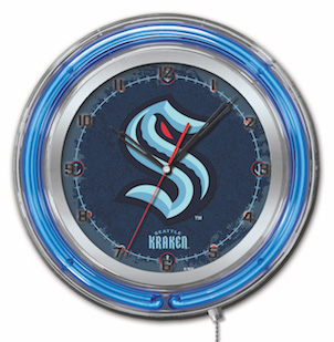 Seattle Kraken Neon Clock 19"
