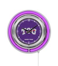 Texas Christian Neon Clock 15"
