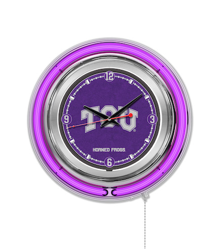 Texas Christian Neon Clock 15"