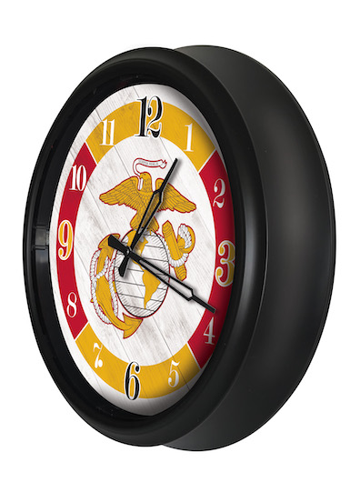 U.S. Marine Corps Outdoor LED Clock R/Y