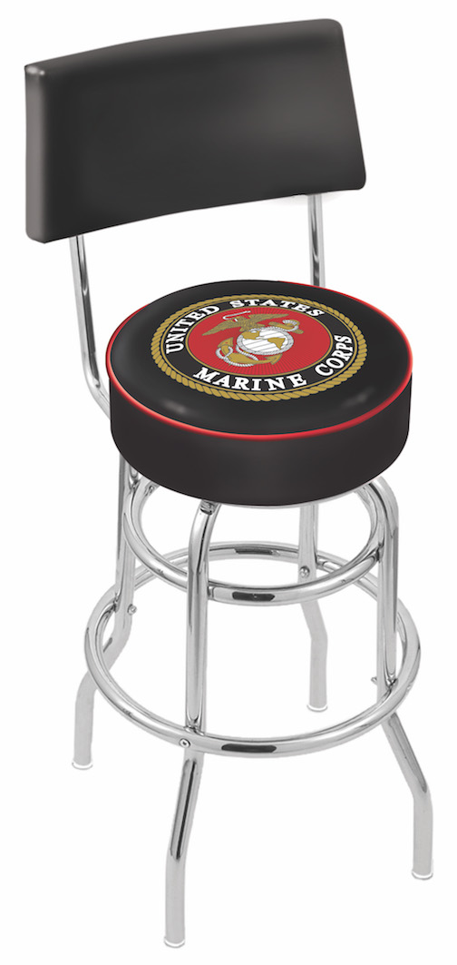 U.S. Marine Corps Logo Seatback Bar Stool