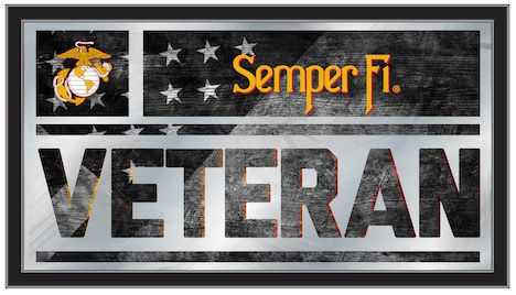 U.S. Marine Corps Veteran Wall Mirror Red/Yellow
