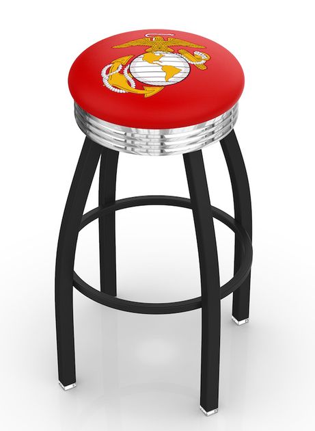U.S. Marine Diner Swivel Stool Red/Yellow