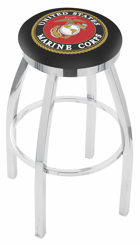 U.S. Marine Swivel Stool with 2" Chrome Ring