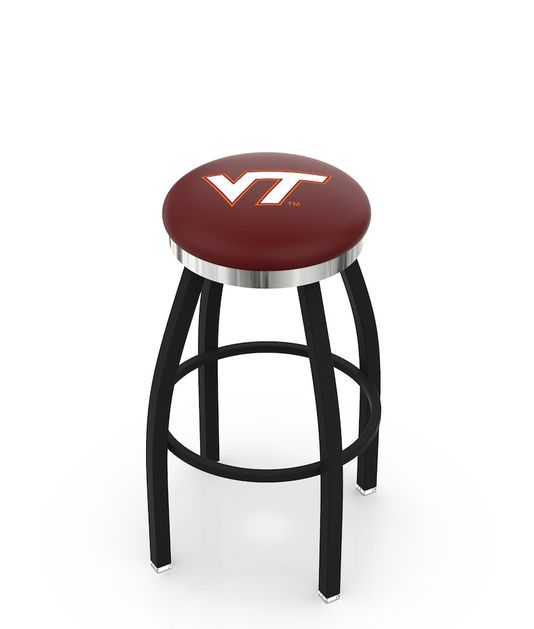 Virginia Tech Chrome Ring Swivel Stool