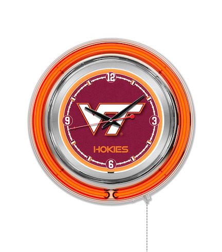 Virginia Tech Neon Clock 15"