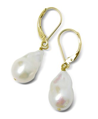 Baroque Freshwater Pearl Earrings 11 mm by 12 mm
