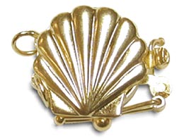 14K Golden Sea Shell Clasp | American Pearl
