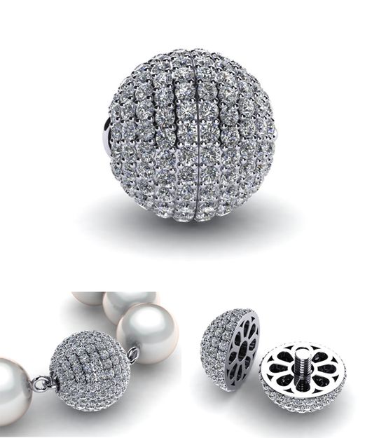 Diamond Ball Clasp (Center Split) | American Pearl