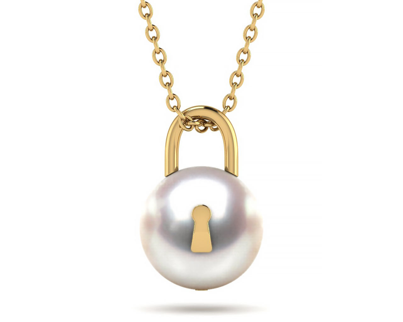 Pearl Lock Emoji Necklace | American Pearl