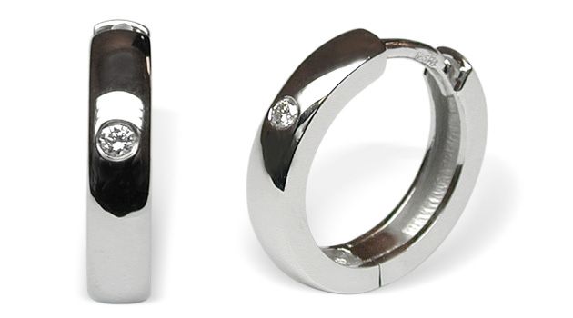 Single Diamond Hoop Earring | American Pearl