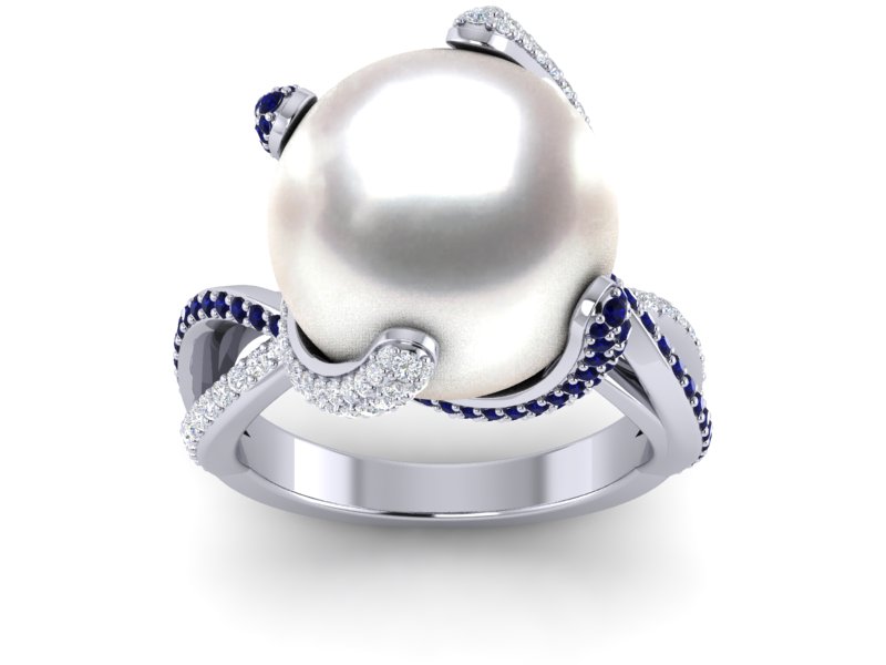 South Sea Octopus Ring - Black Octopus Ring - Americanpearl.com