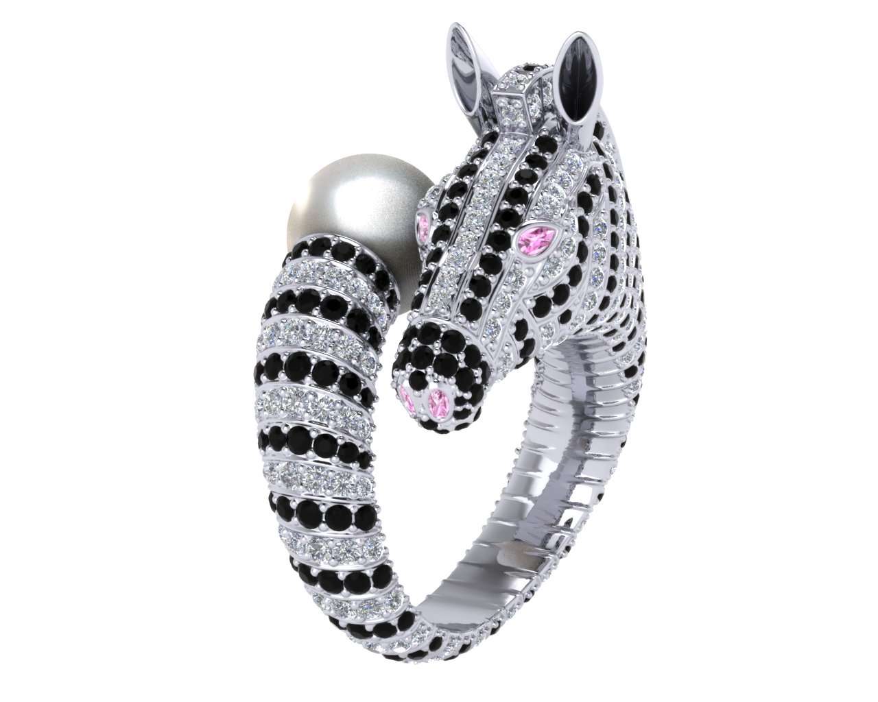 South Sea Pearl Zebra Ring | American Pearl