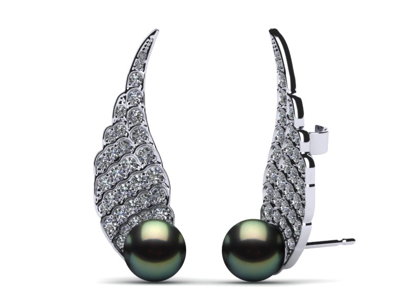 Tahitian Pearl Angel Wing Earring | American Pearl