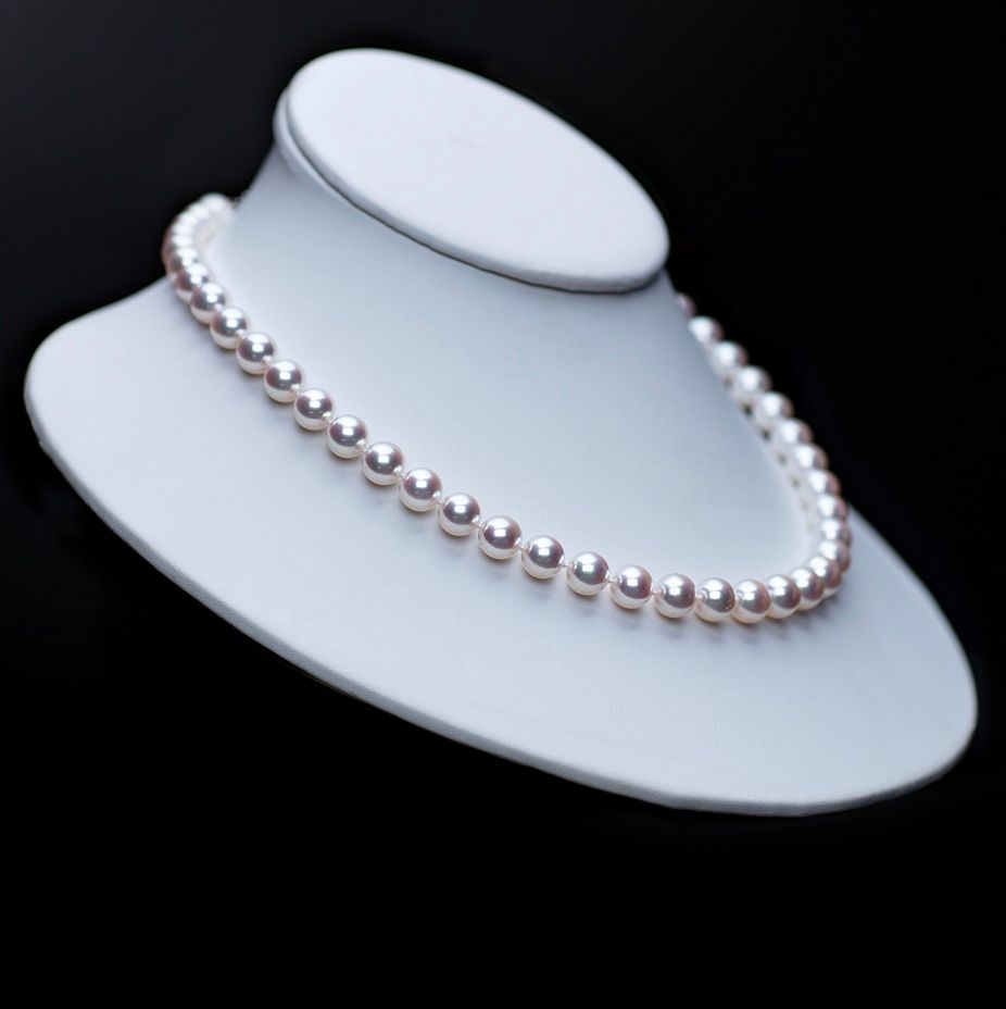 TRUE AAA Quality 8 x 8.5mm White Rose Akoya Cultured Pearl Necklace ...