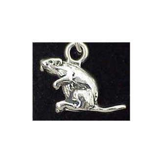 Beaver Sterling Silver Charm - Animalden.com