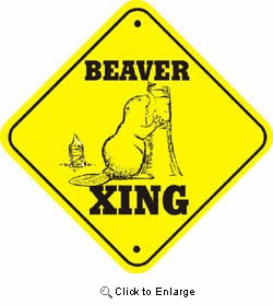 Beaver Crossing Sign, Beaver Gifts | Animalden.com