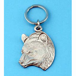 Pewter Black Bear Keychain - Animalden.com