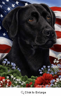 Black Labrador House Flags at Animalden