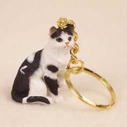 Black & White Cat Keychain, Key Chain, Black & White Cat Gifts ...