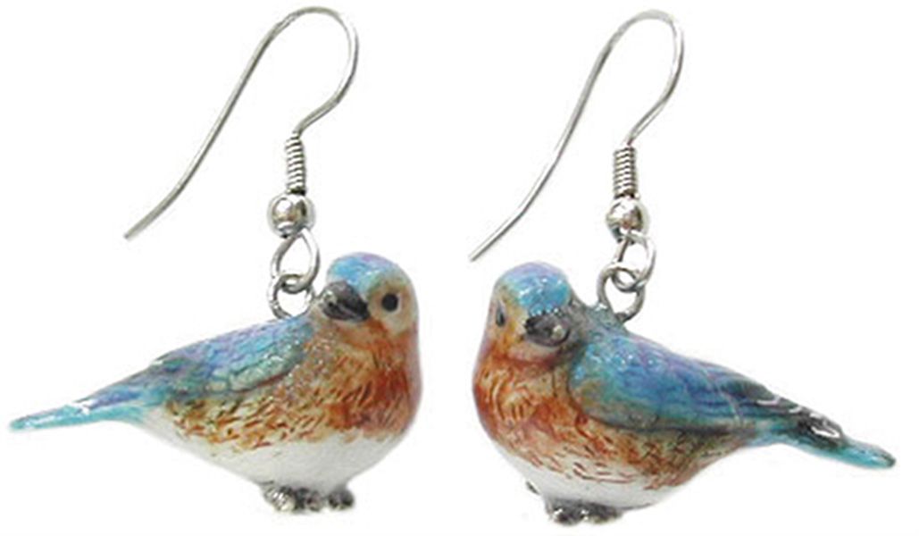 Blue Bird Earrings - Animalden.com
