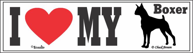 Shop Boxer Bumper Stickers & Items at Animal Den