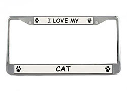 Cat License Plate Frame, License Plate Frames, Cat Gifts | Animalden.com
