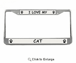 Cat License Plate Frame, License Plate Frames, Cat Gifts | Animalden.com