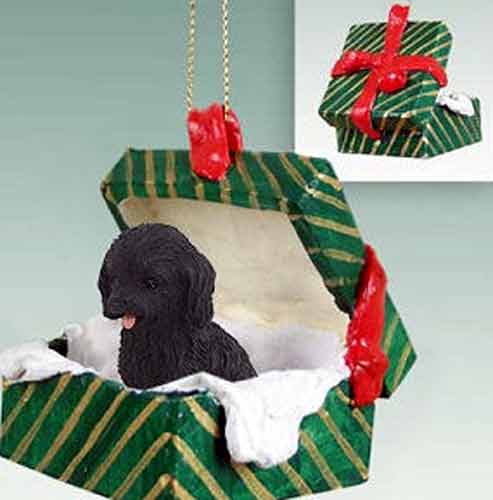 Cockapoo Gift Box Christmas Ornament Black | Animalden.com
