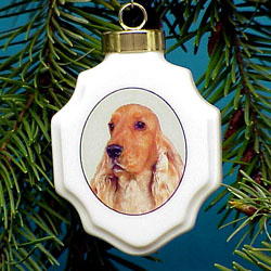 Cocker Spaniel Christmas Ornament Porcelain from Animal Den