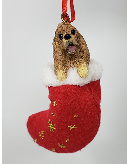 Cocker Spaniel Christmas Stocking Ornament & Gifts|Animalden.com