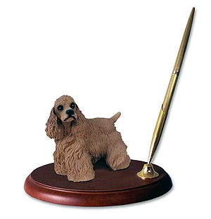 Cocker Spaniel Pen Holder (Brown) - Animalden.com