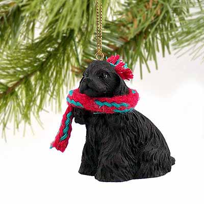 Cocker Spaniel Gift Box Christmas Ornament Black-White | Animalden.com