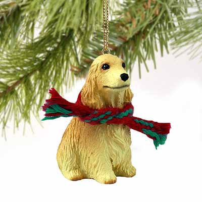 Cocker Spaniel Tiny One Christmas Ornament Blonde | Animalden.com