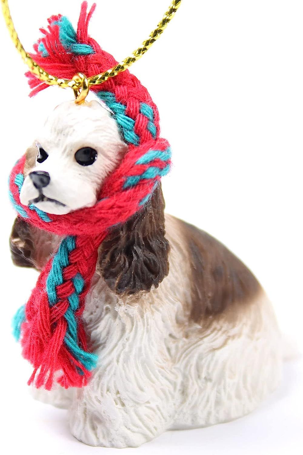 Cocker Spaniel Tiny One Christmas Ornament Brown-White | Animalden.com