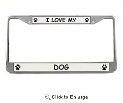 Dog License Plate Frame, License Plate Frames, Dog Gifts | Animalden.com
