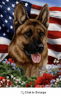 German Shepherd House Flags at Animalden