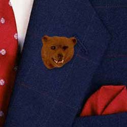 Grizzly Bear Pin Hand Painted Resin - Animalden.com