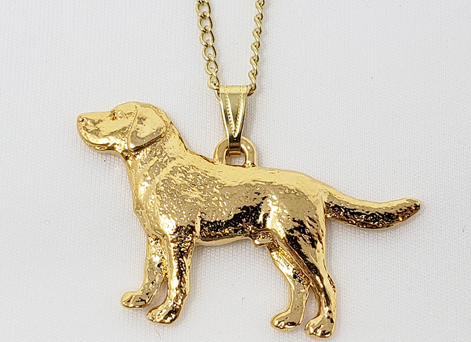 Labrador Retriever 24K Gold Plated Pendant with Necklace, Pendants ...