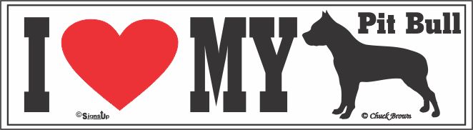 Pit Bull Bumper Sticker I Love My at Animal Den