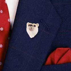 Polar Bear Pin Hand Painted Resin - Animalden.com