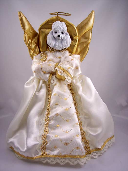 Poodle Angel Christmas Tree Topper at Animalden.com