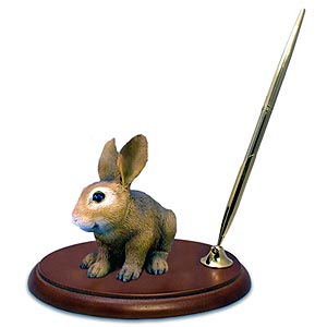 Rabbit Pen Holder (Black & White) - Animalden.com