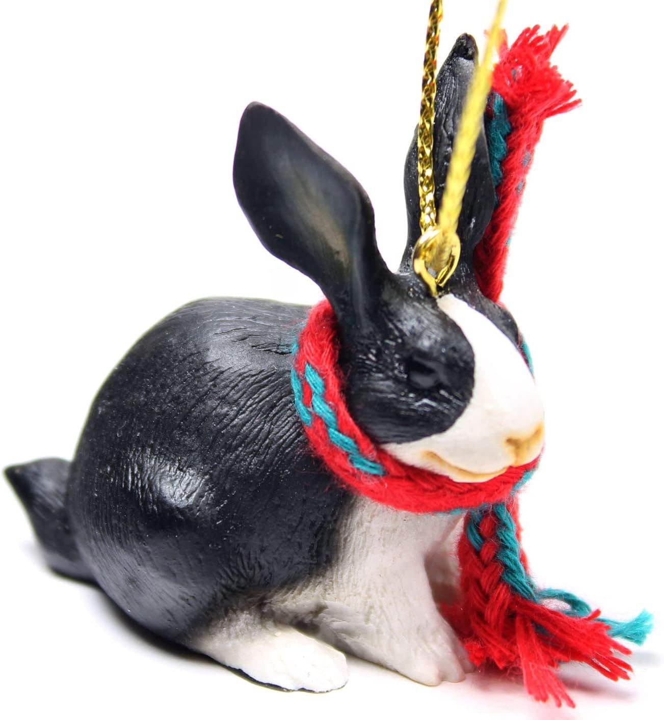 Rabbit Tiny One Christmas Ornament Black-White | Animalden.com