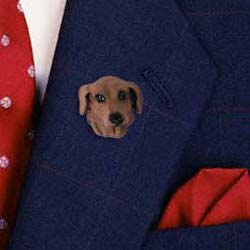 Red Dachshund Pin Hand Painted Resin - Animalden.com