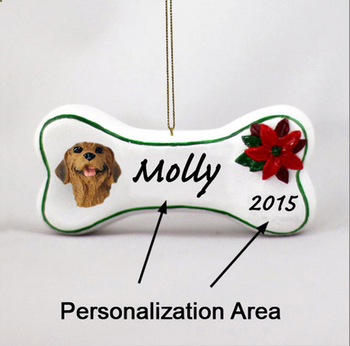 Rhodesian Ridgeback Personalized Dog Bone Christmas Ornament by Animal Den