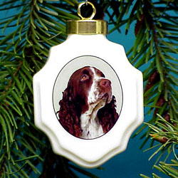 Springer Spaniel Christmas Ornament Porcelain from Animal Den