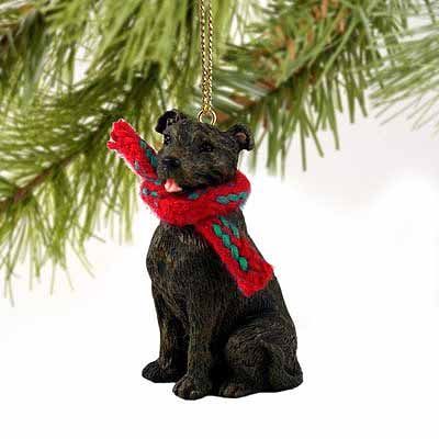 Staffordshire Bull Terrier Sleigh Ride Christmas Ornament Brindle ...